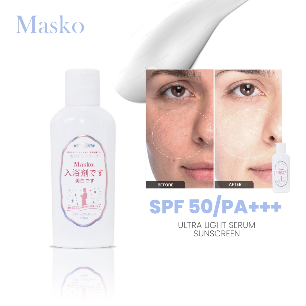 120ml Sunscreen Masko lotion Whitening with SPF 50+++ Non Sticky ...