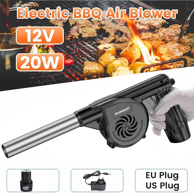 12V 5000 RPM Fan Bellows Fire Wood Stove Blower Outdoor BBQ Camping ...