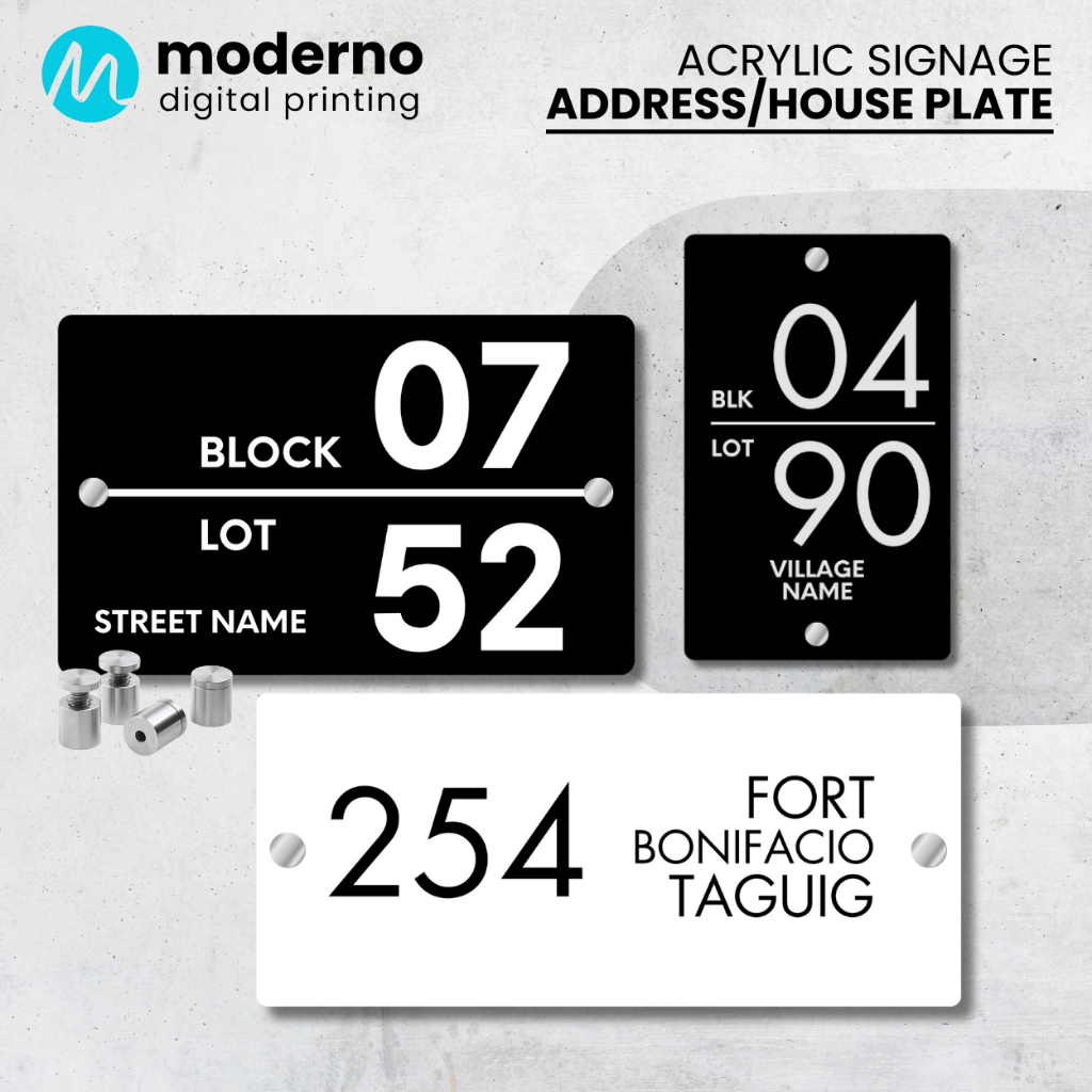 Home Address Sign Customized Address Plate Acrylic Signage with ...