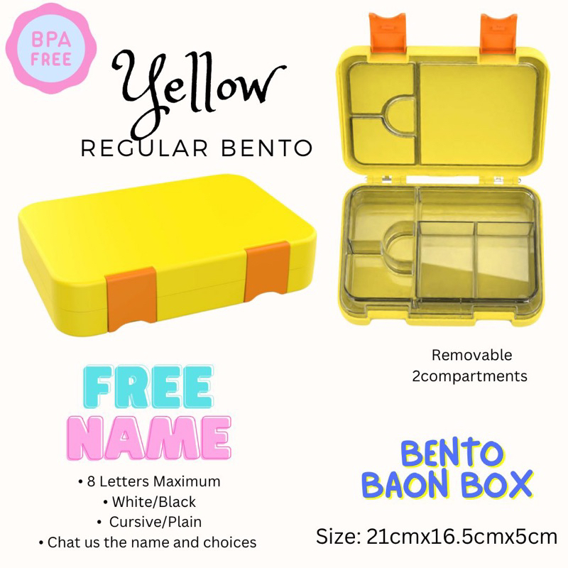 Personalized Bento Baon Box Lunchbox with 4-6 Compartments | Shopee ...