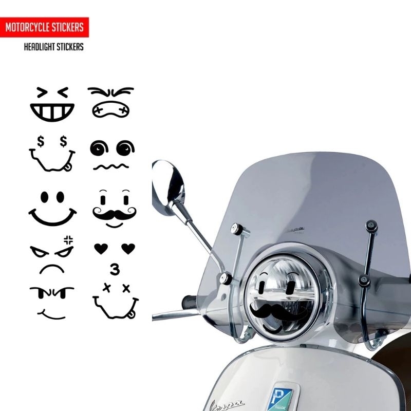 Motorcycle headlight emoji emoticon sticker smiley decal | Shopee ...