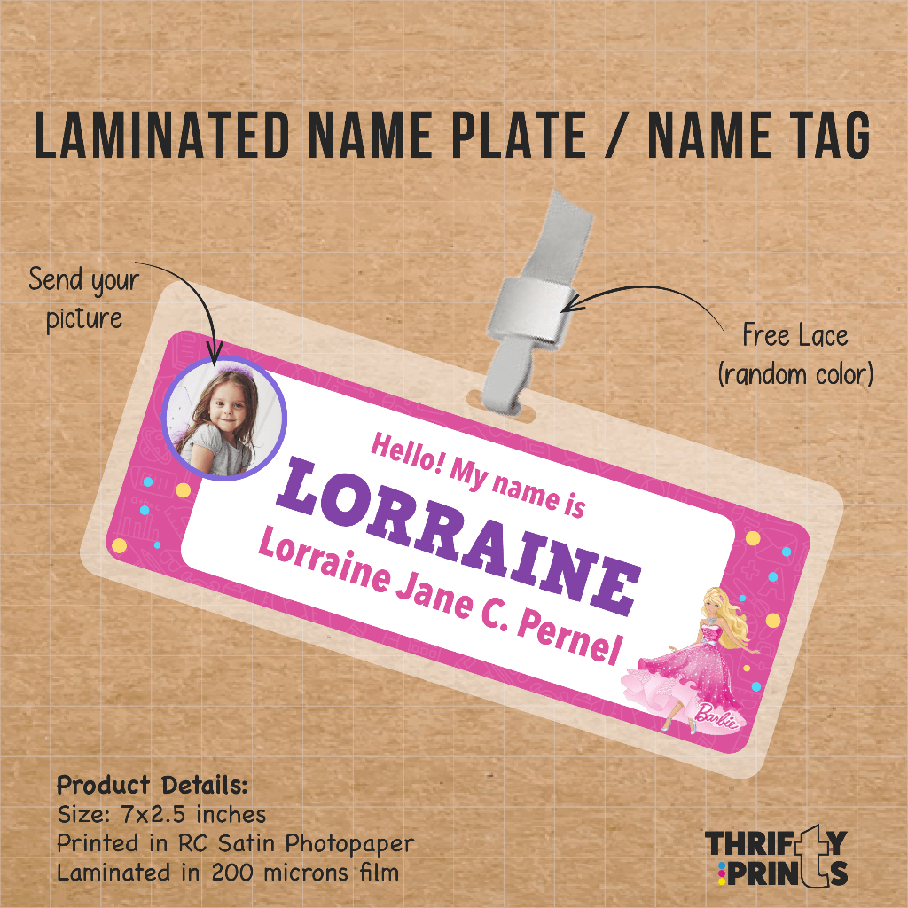 Laminated Name Tag / Name Plate / Nametag / Nameplate / Personalized ...