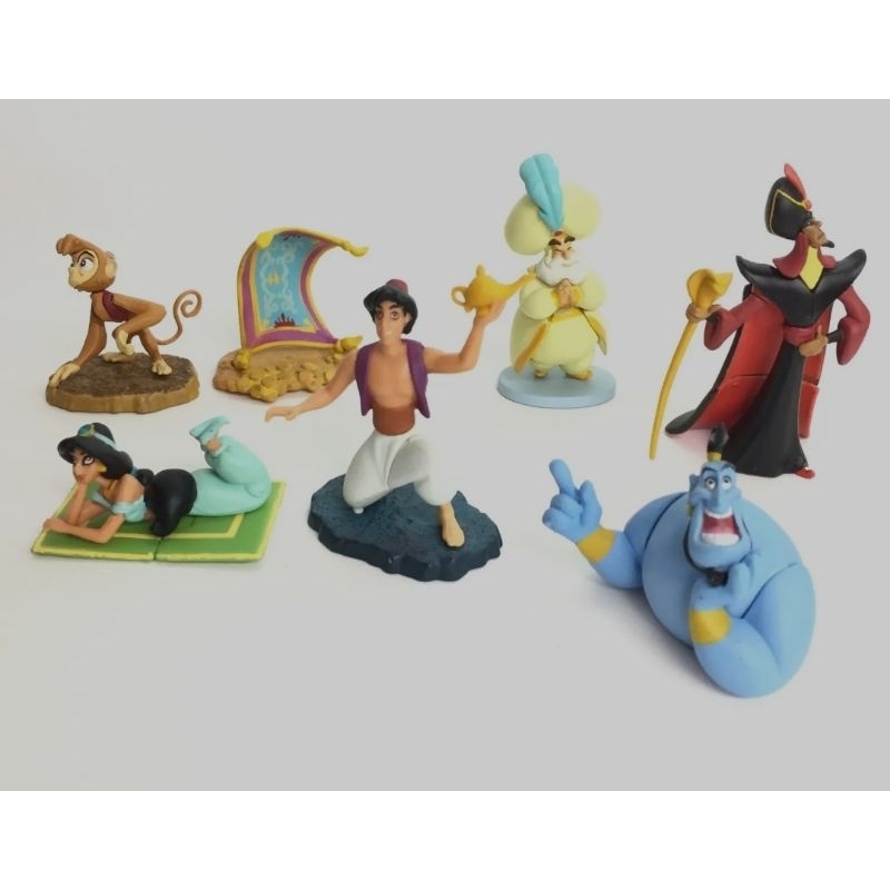 Original Choco Party Disney Mini Figure Aladdin Complete 7 pcs Set Tomy ...