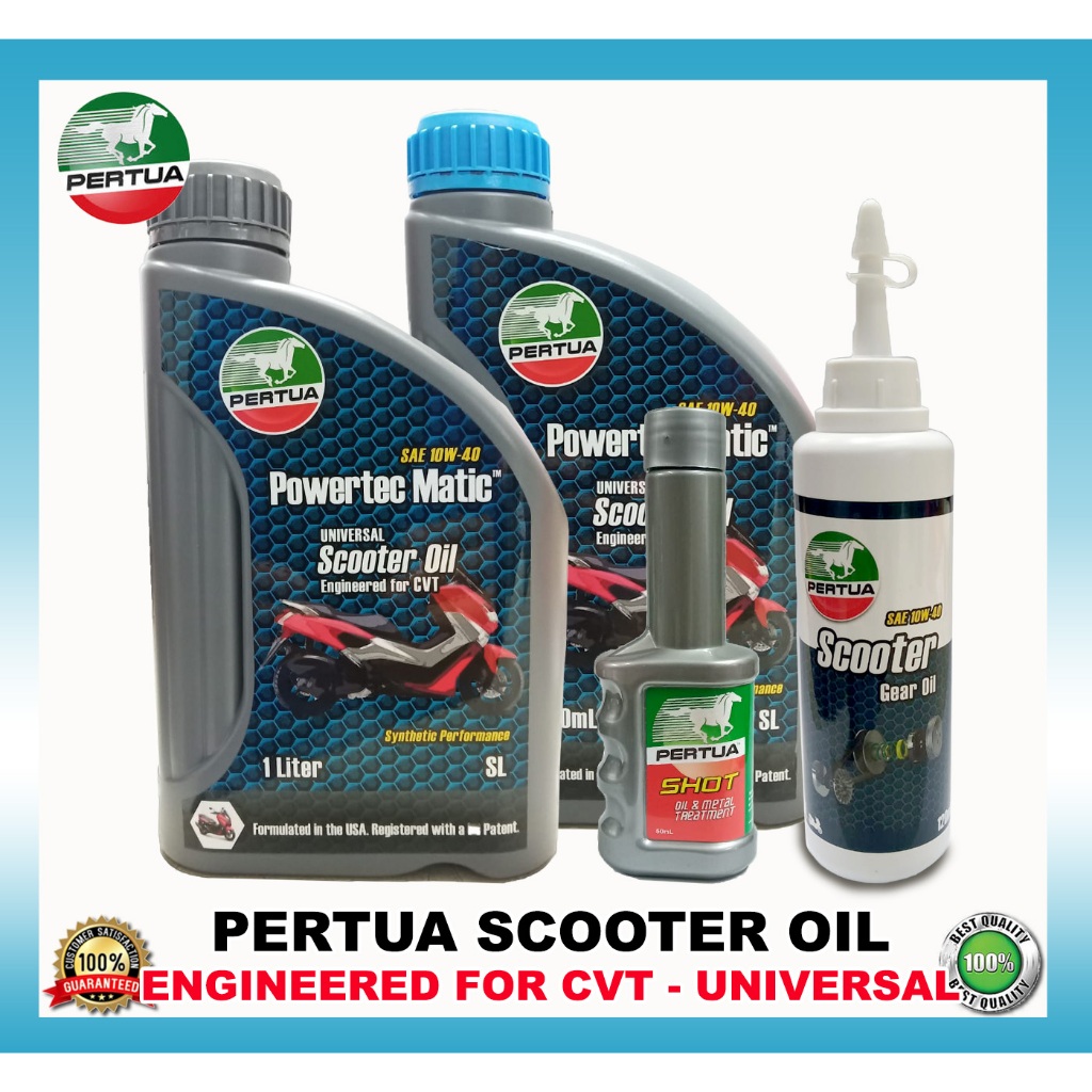 PERTUA Powertec Oil 10W40 Power Matic Synthetic 4T Scooter Oil for NMax ...