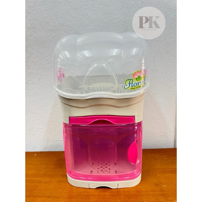 8809-MDC Uniglobal Mini Floral Dish Cabinet (Kitchen Rack) | Shopee ...