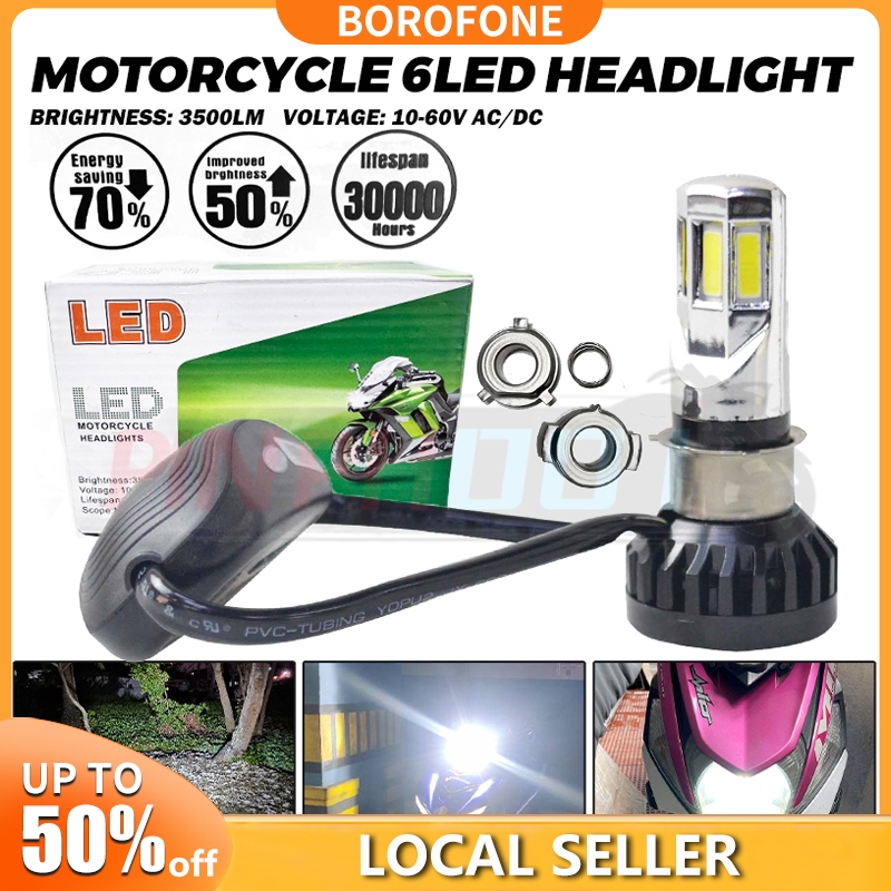 Motorcycle 6Led Headlight 40W Universal White 3500LM Waterproof LED ...