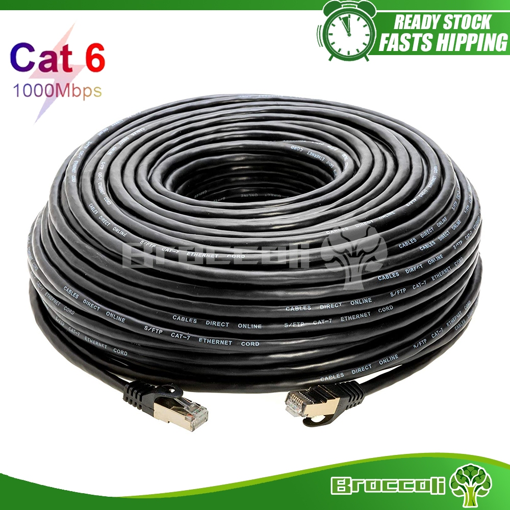 15M 20M 15M 30M 50M 60M 80M 100M CAT6 RJ45 Ethernet Cable Wire Outdoor/Indoor UTP Network Lan ...