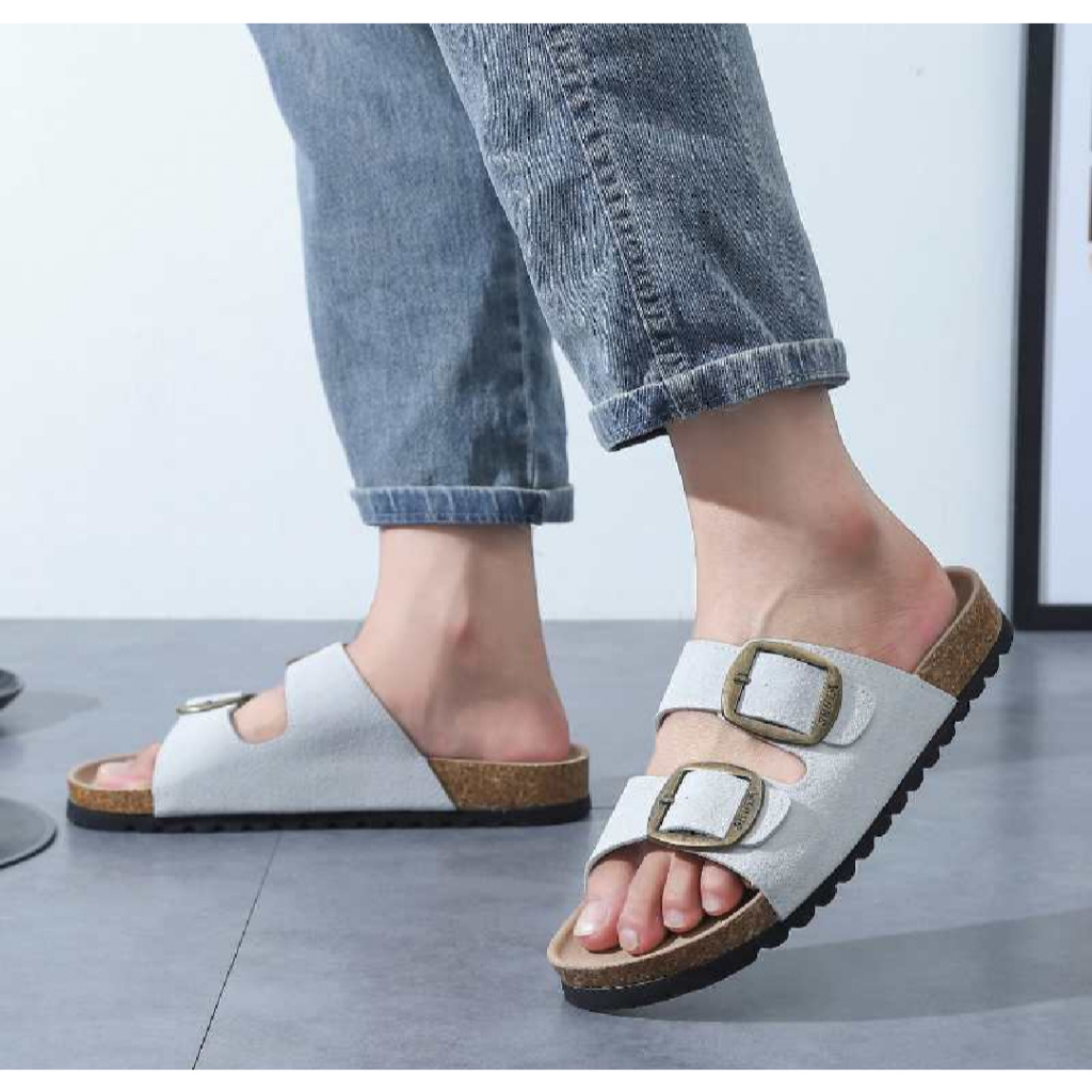 SHUTA MEN casual Sandals two strap canvas buckled slippers for men Boy ...