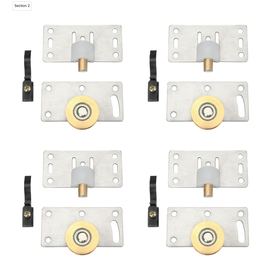 Wardrobe Sliding Door Track Rail And Pulley Roller Caster set 1meter a ...