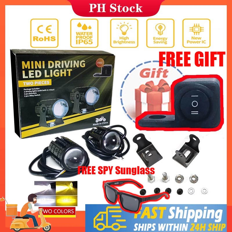 Mini Driving Light White+Yellow Pair With Free Domino 3Way Switch High ...