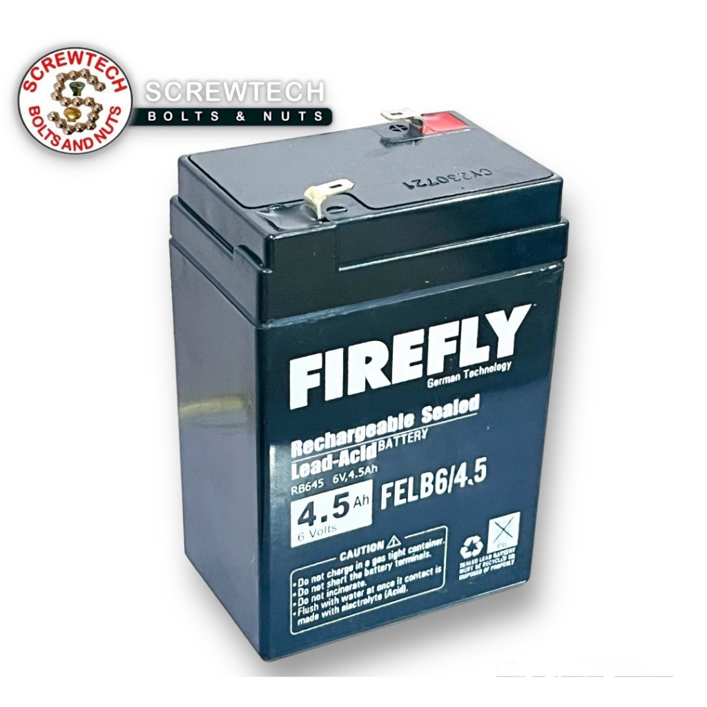 FIREFLY RECHARGEABLE 6V LEAD ACID BATTERY FELB6/4.5 | Shopee Philippines