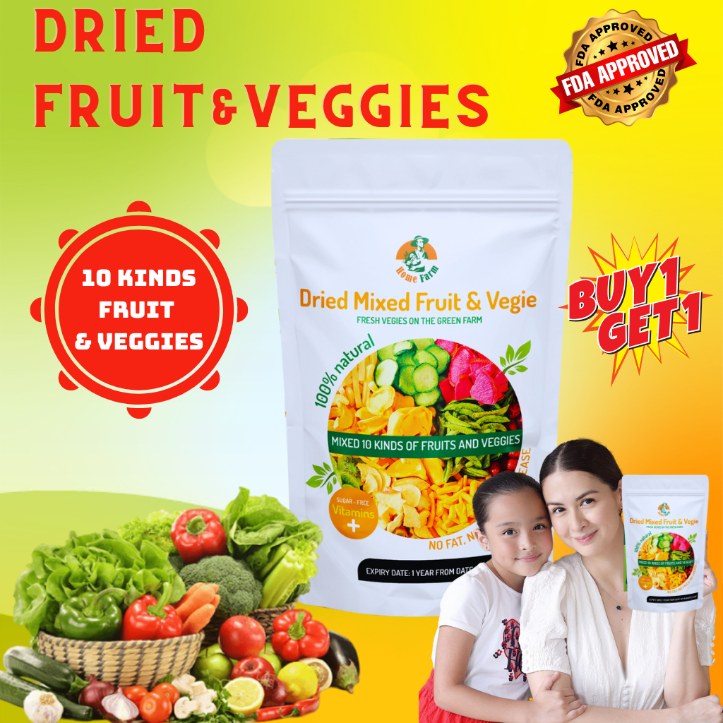 HOMEFARM Dried Mixed Fruits And Vegetable Crisp Assorted Snack 12 in 1 ...