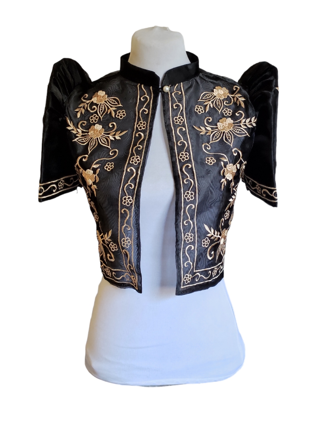 Modern Filipiniana Bolero embroidered design Black | Shopee Philippines