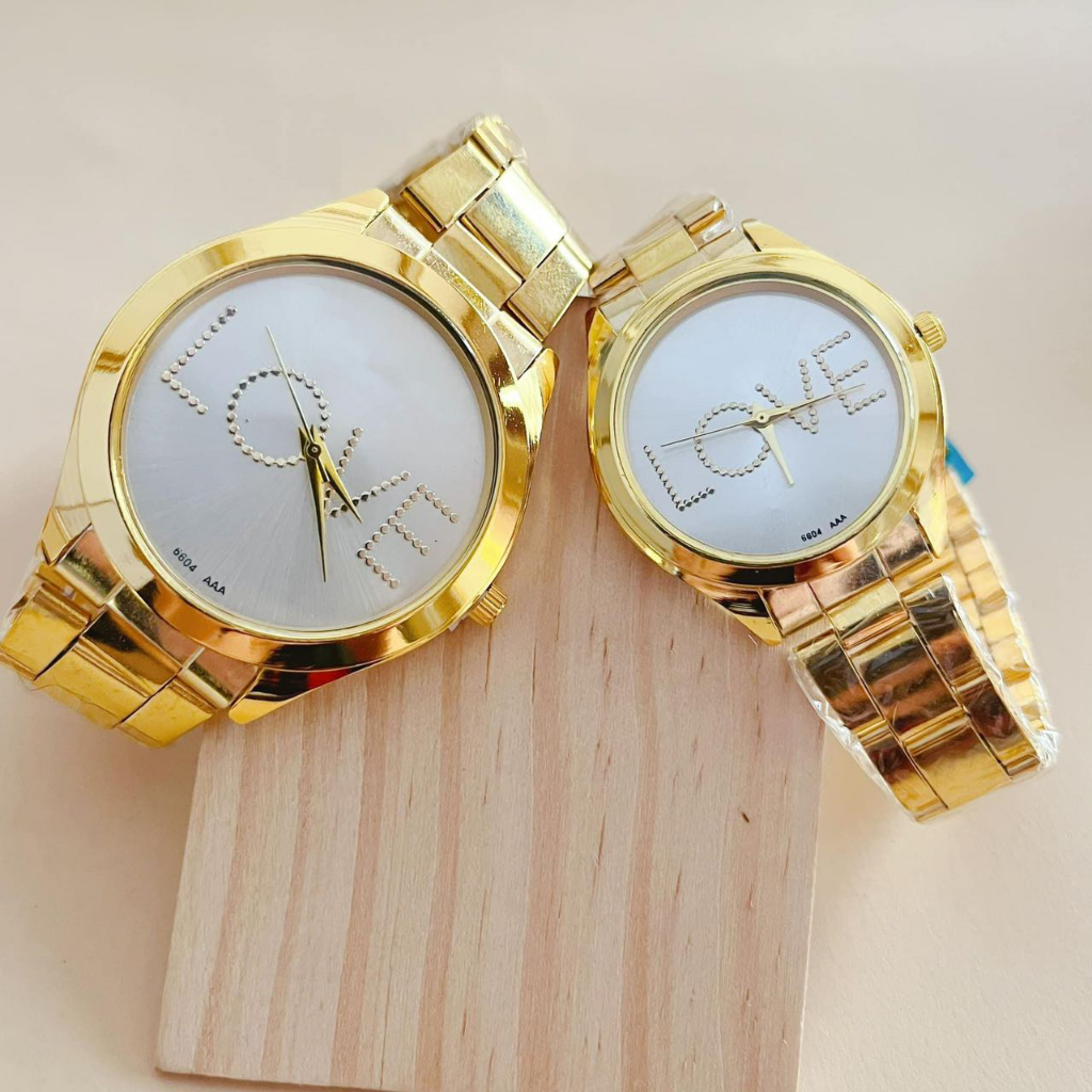 Buy 1 take 1 Couple Watch 18K Gold Watch for Women and Men Wedding ...