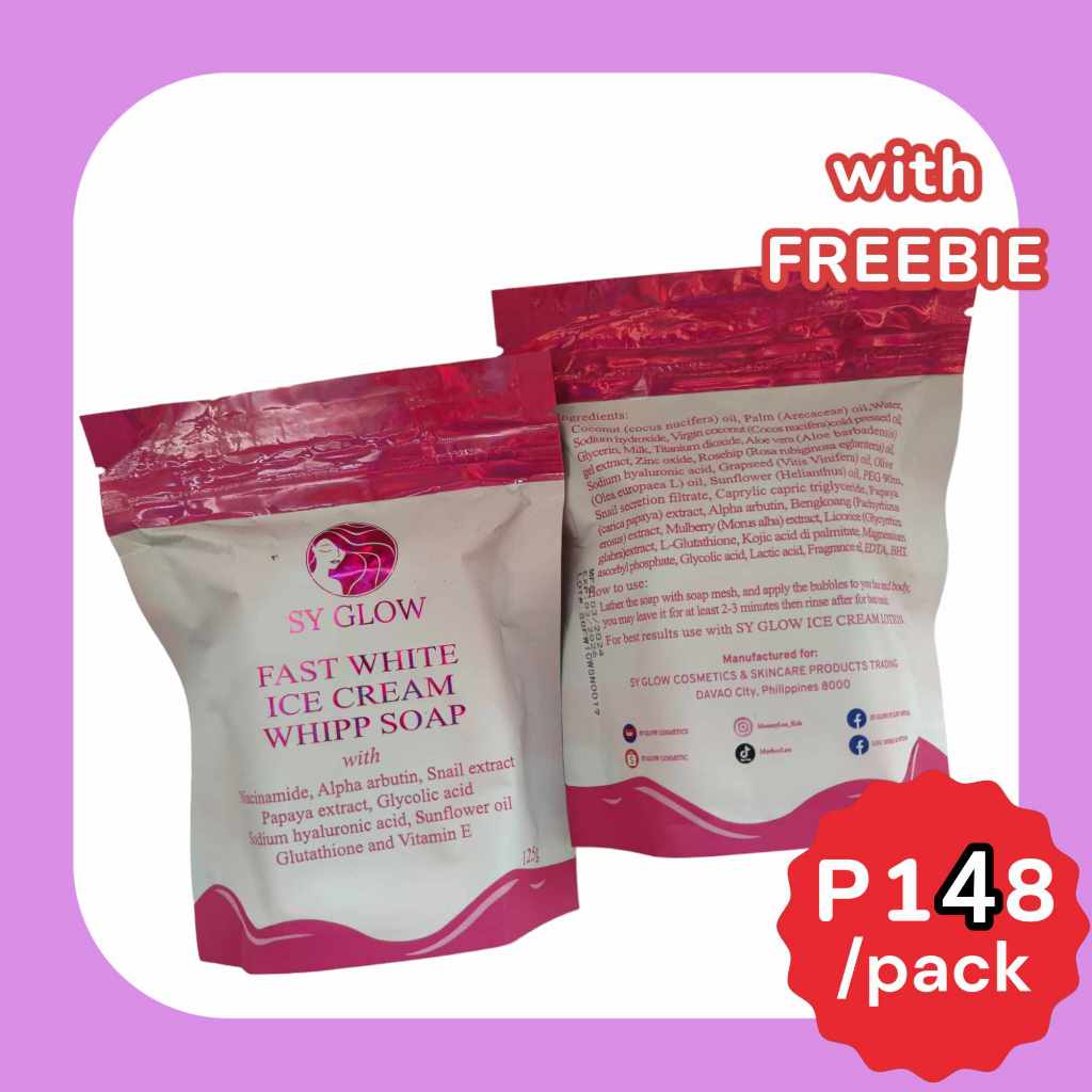 Sy Glow Ice Fast White Ice Cream Whipped Soap |125G| Body Whitening ...