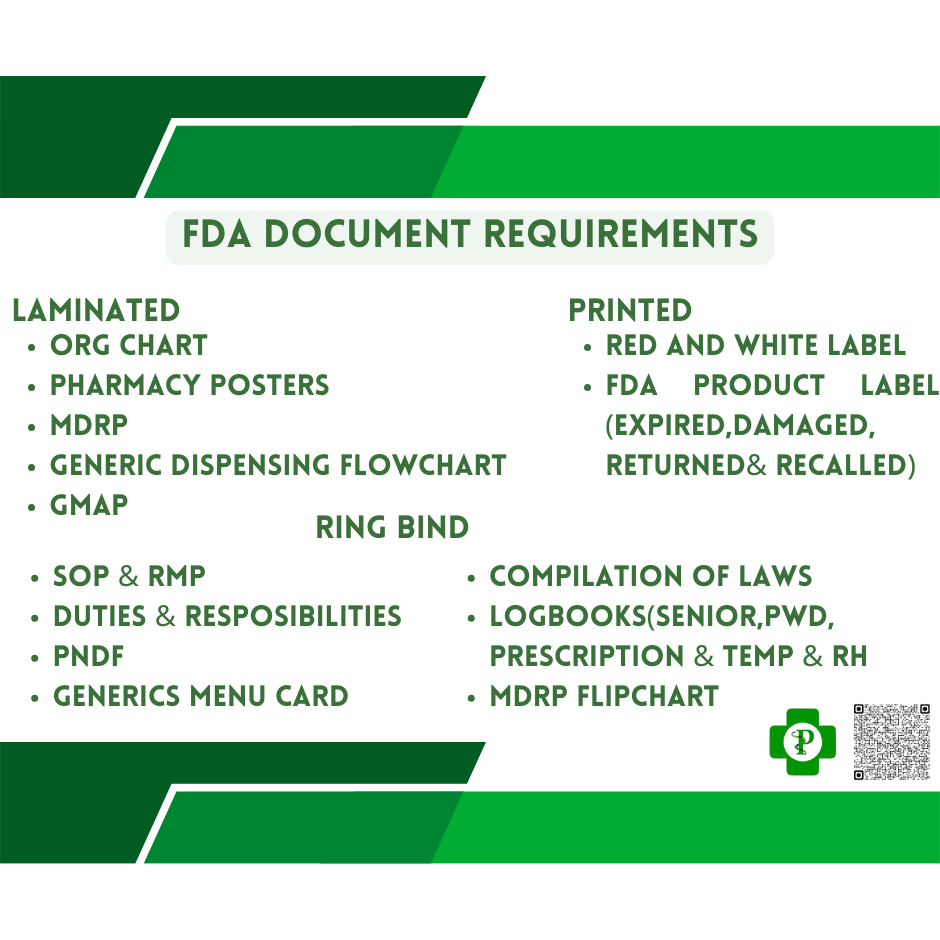 PERSONALIZED FDA DOCUMENT REQUIREMENTS DRUGSTORE | Shopee Philippines