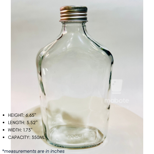 350ML Regular Flat Glass Bottle (Lapad Tanduay) Size on photo with Silver Cap | Shopee Philippines