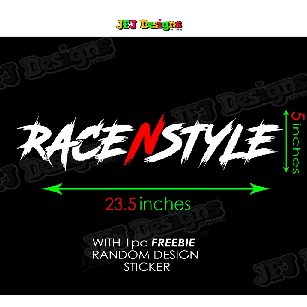 RACE N STYLE ORIGINAL CUTOUT VINYL STICKER FOR AUTO/MOTOR | Shopee ...