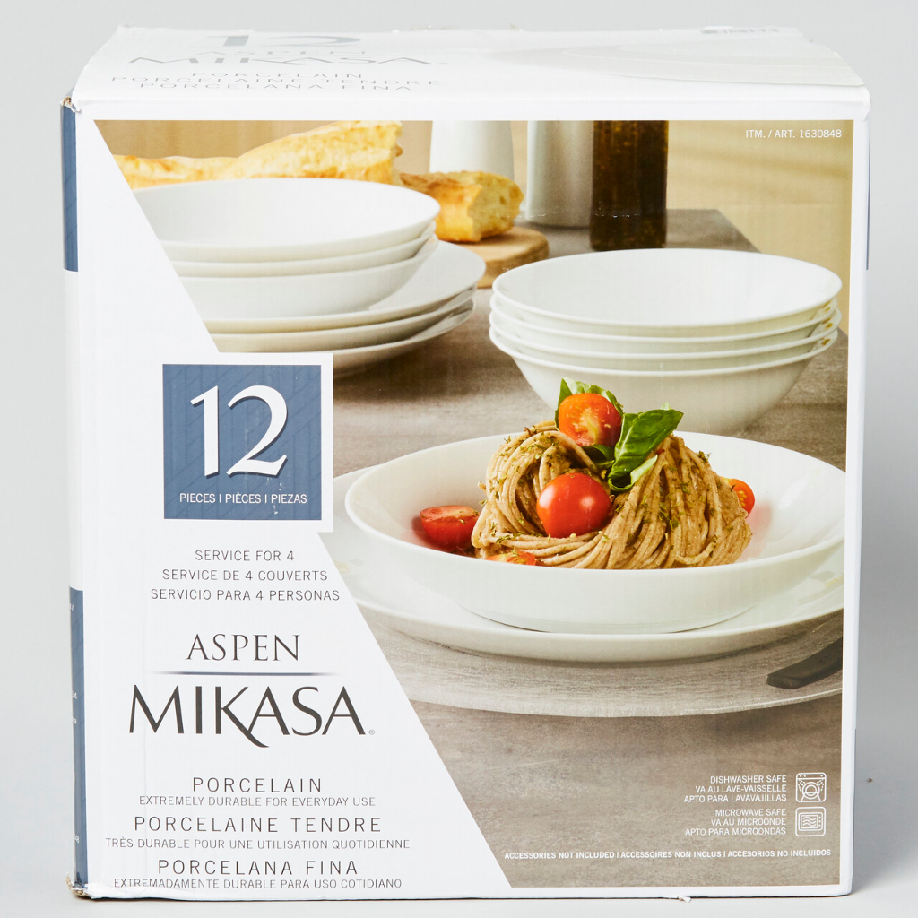 Mikasa Aspen 12-Piece White Porcelain Dinnerware Set | Shopee Philippines