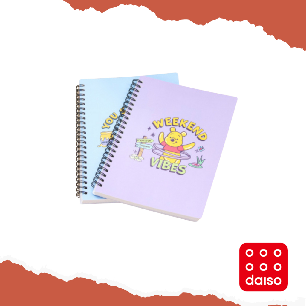 [DAISO KOREA] Winnie the Pooh Cover Wired Notebook (A5/80 Sheets ...