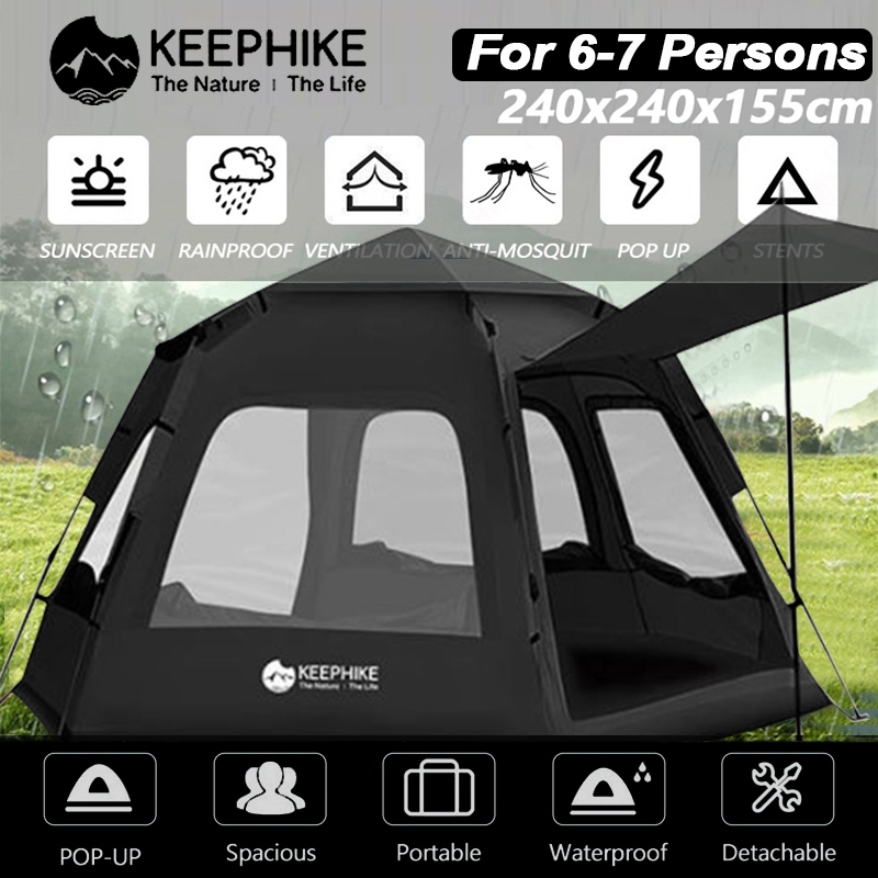 KEEPHIKE Tent for camping, Camping tent, Portable hexagonal tent, sun ...