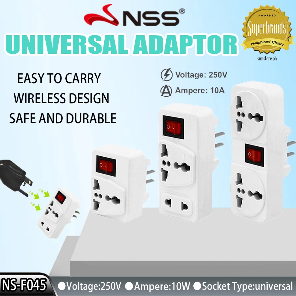 NSS Universal Adaptor With Switch Travel Adapter Plug Electrical Converter NS-045 | NS-041 | NS ...