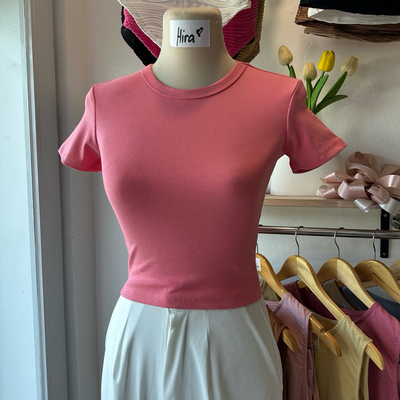 Hira• Basic Ribbed Croptop — Cotton Ribbed Top | Shopee Philippines