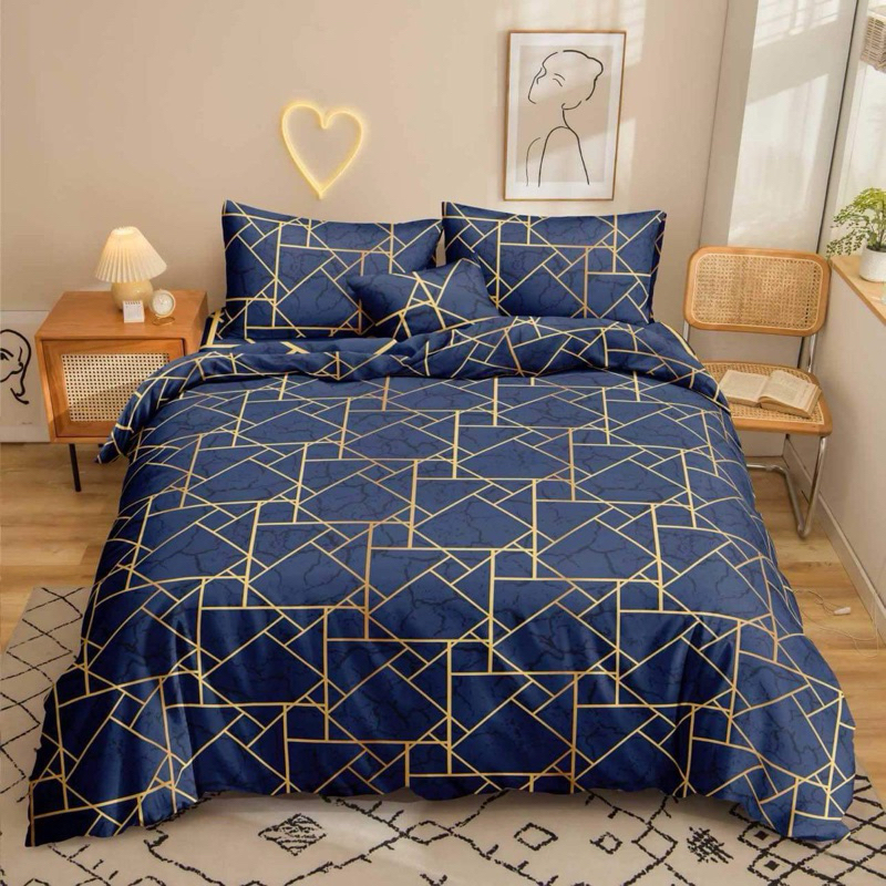 (MITCH MARBLE BLUE) 3in1 RL CANADIAN FULLY GARTERIZED BEDSHEETS ...