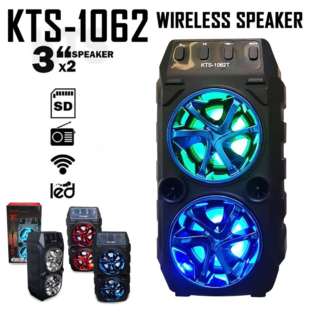 Wireless KTS-1062 Dual Karaoke Stereo Portable Bluetooth Speaker | Shopee Philippines