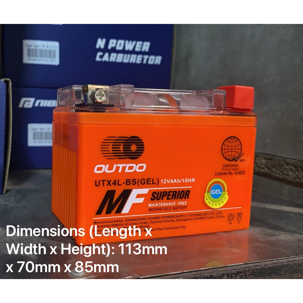 OUTDO BATTERY GEL TYPE | Shopee Philippines