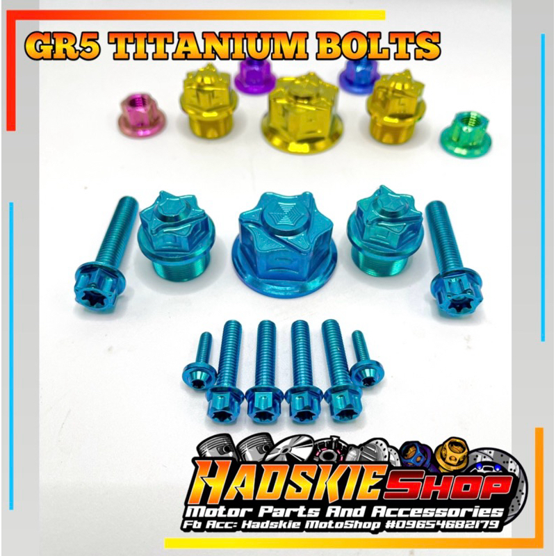 REAL TITANIUM GR5 RAIDER 150 Fi Handle bar CENTER/INNER NUT SET ...