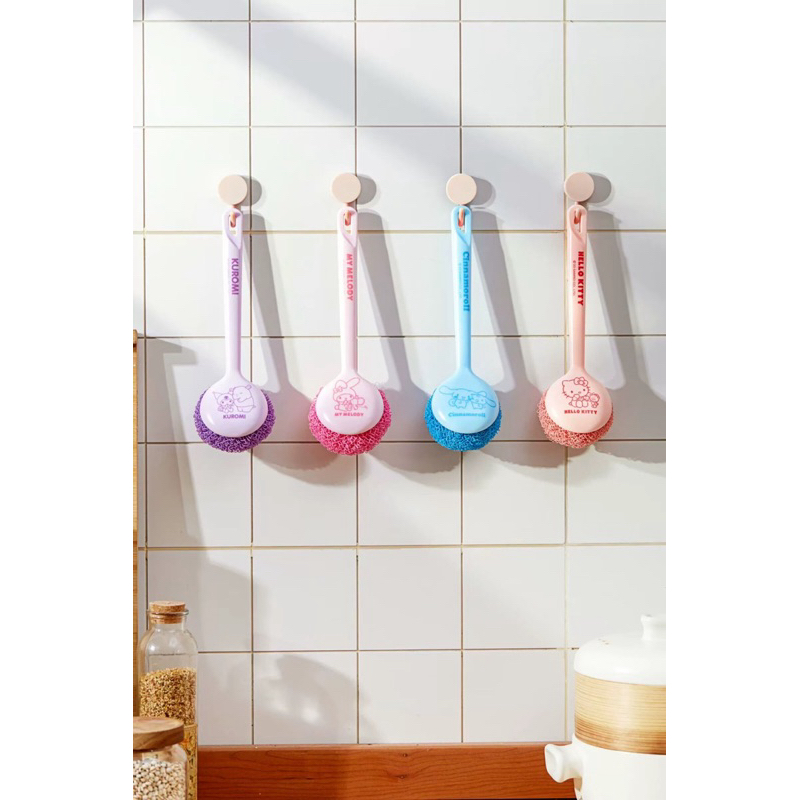 2024 new cute cartoon kitchen utensils long hand-held pot brush multi ...