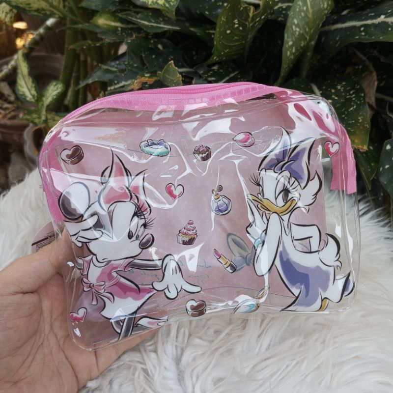 DISNEY Minnie Mouse and Daisy Duck Clear Plastic Pouch with Gusset ...