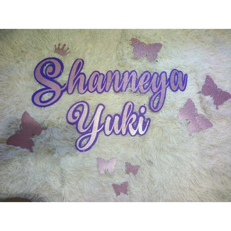 Double Layer Personalized Letter Name Backdrop (FREE CROWN) | Shopee ...