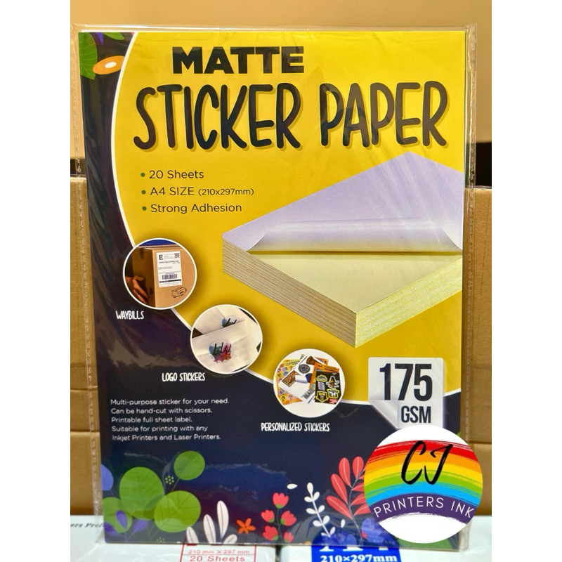 Matte Sticker Paper A4 - 20 sheets | Shopee Philippines