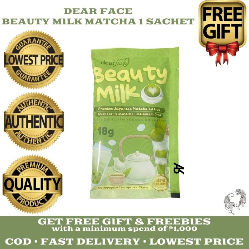 Original Beauty Milk Matcha Sachet Dear Face | Shopee Philippines