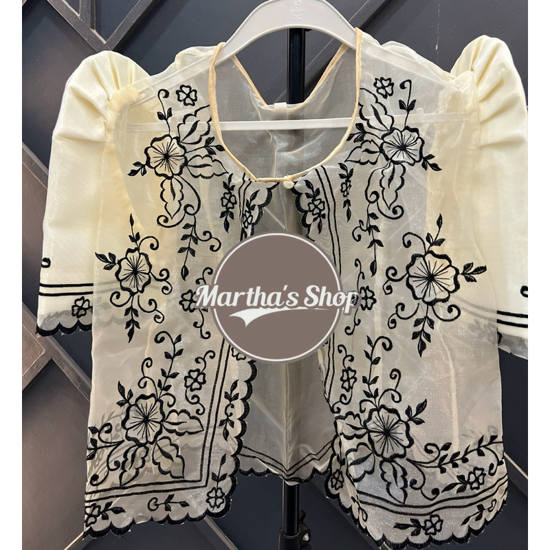 Modern Filipiniana Bolero Long Black Embroidery | Shopee Philippines