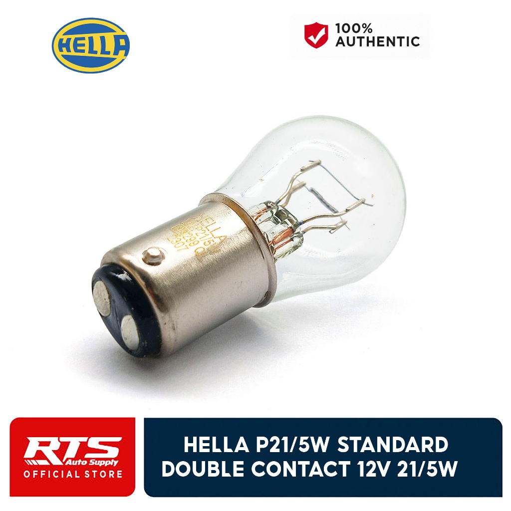 HELLA Standard Brake Light Bulb / Auto Bulb P21/5W Double Contact 12V 21/5W 8GD 178 560-111 2 Pc ...