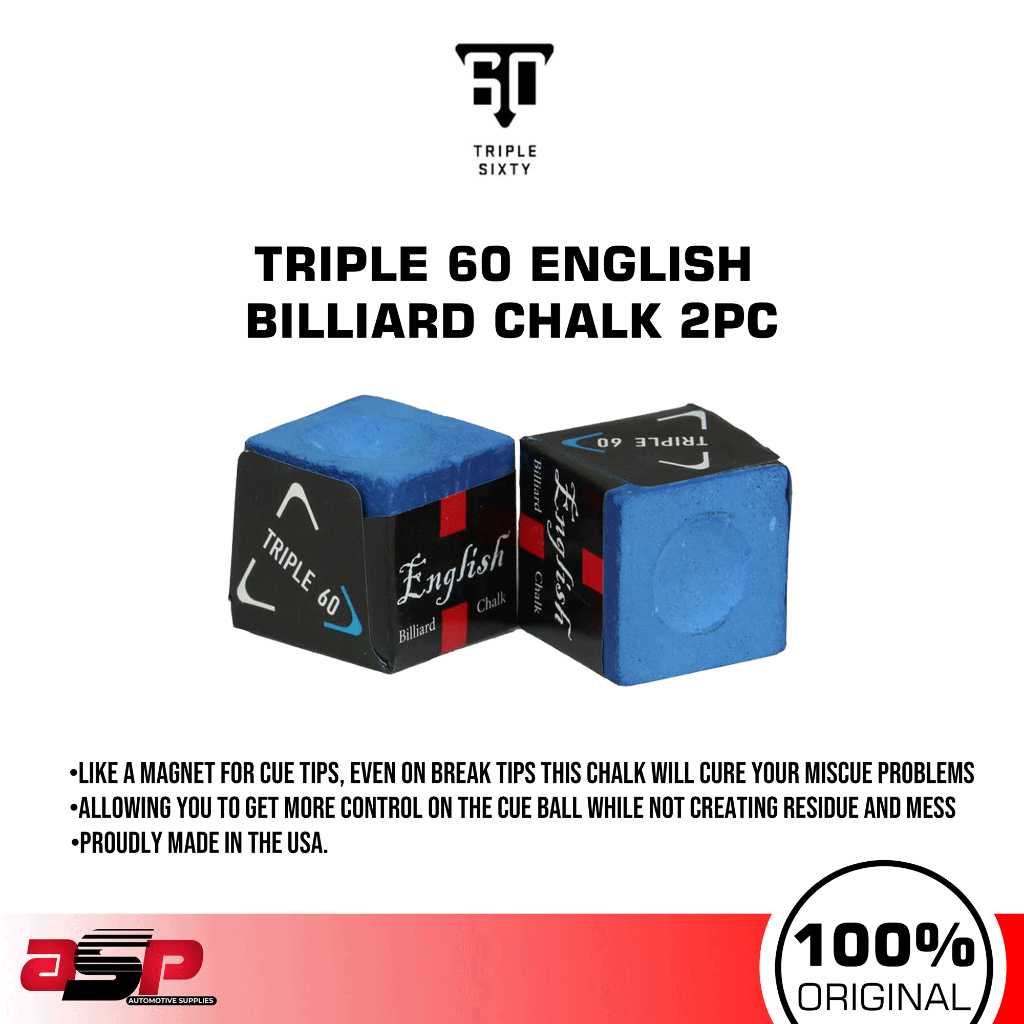 Triple 60 Billiard Chalk - Tisa ng Tako (2 Piece) | Shopee Philippines