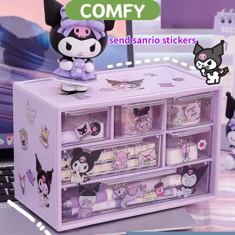 Desk Storage Box With 6 Slots Box Mini Small Drawer Desk Organizer ...