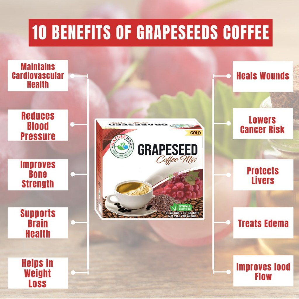 GRAPESEED COFFEE | 10 Sachets | Heart Disease, Diabetes, Cancer ...