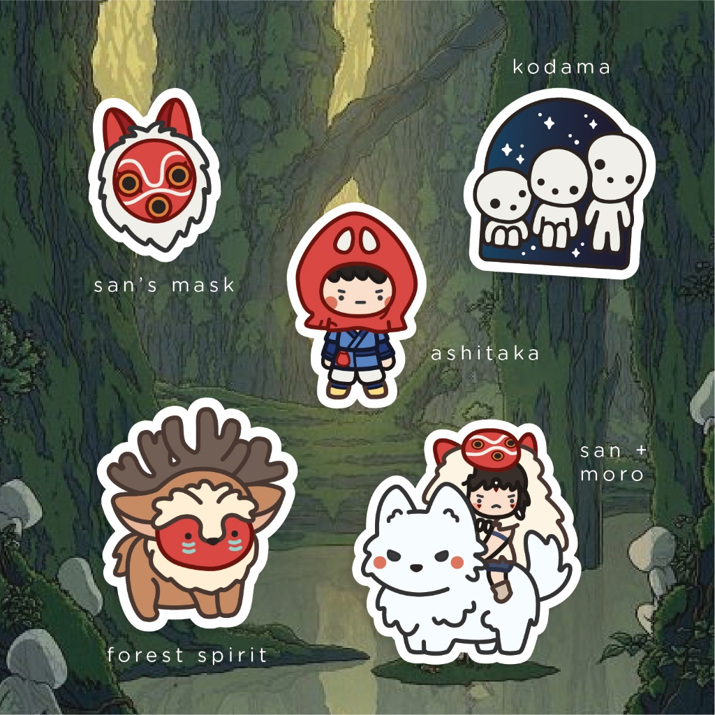 Princess Mononoke Sticker Pack (Studio Ghibli) | Shopee Philippines