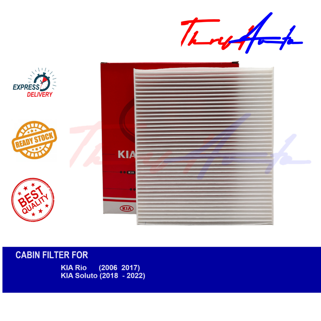 AC Cabin Filter for KIA Rio (2006 - 2017) and KIA Soluto (2018 - 2023 ...