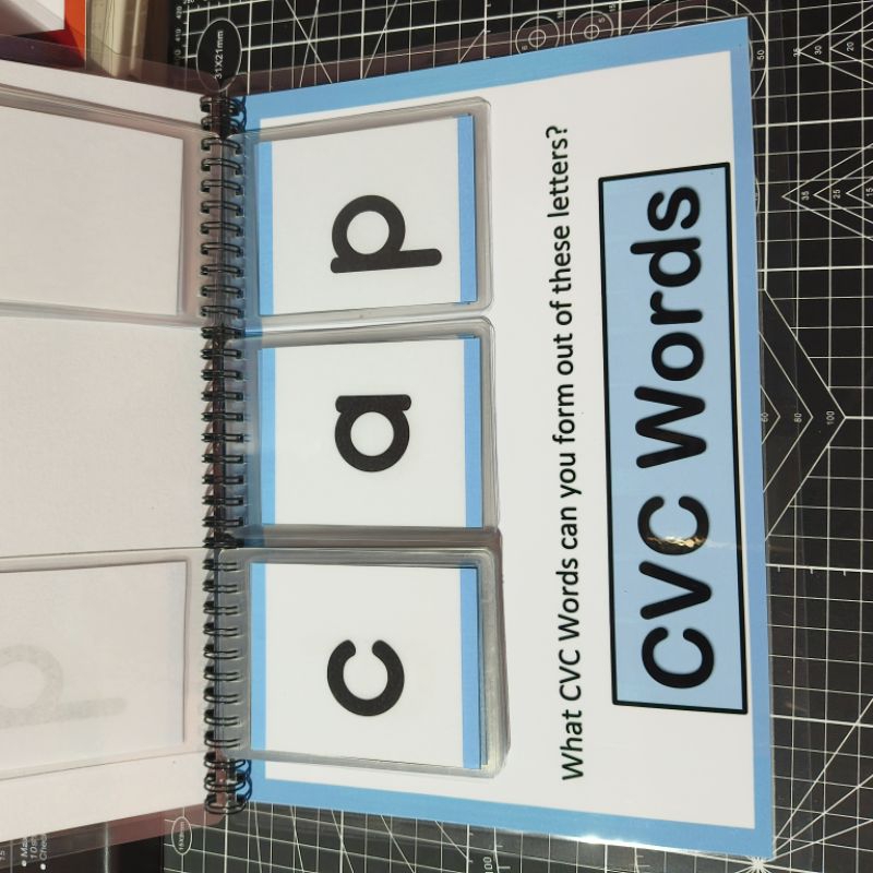 CVC FLASHCARDS LAMINATED A4 size with flippable 3.15 in x 4.34 inches ...