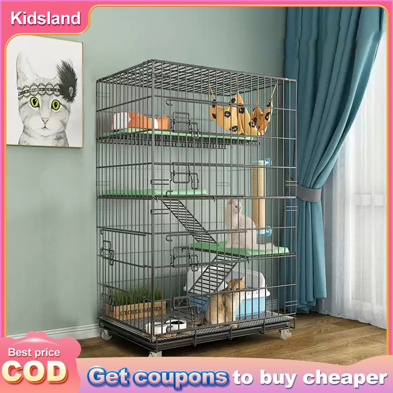【oversize】Available Cat Cage 4 Layer Stackable Pet Cage With Wheels Cat ...