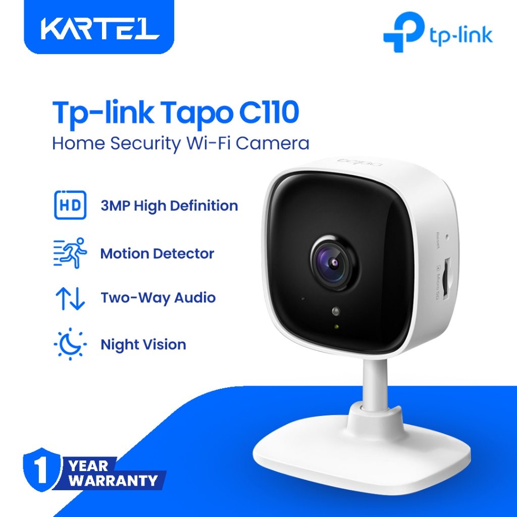 TP-LINK TAPO C110 3MP Home Security Wi-Fi Camera with Sandisk Micro SD Card 100MB/s | Shopee ...