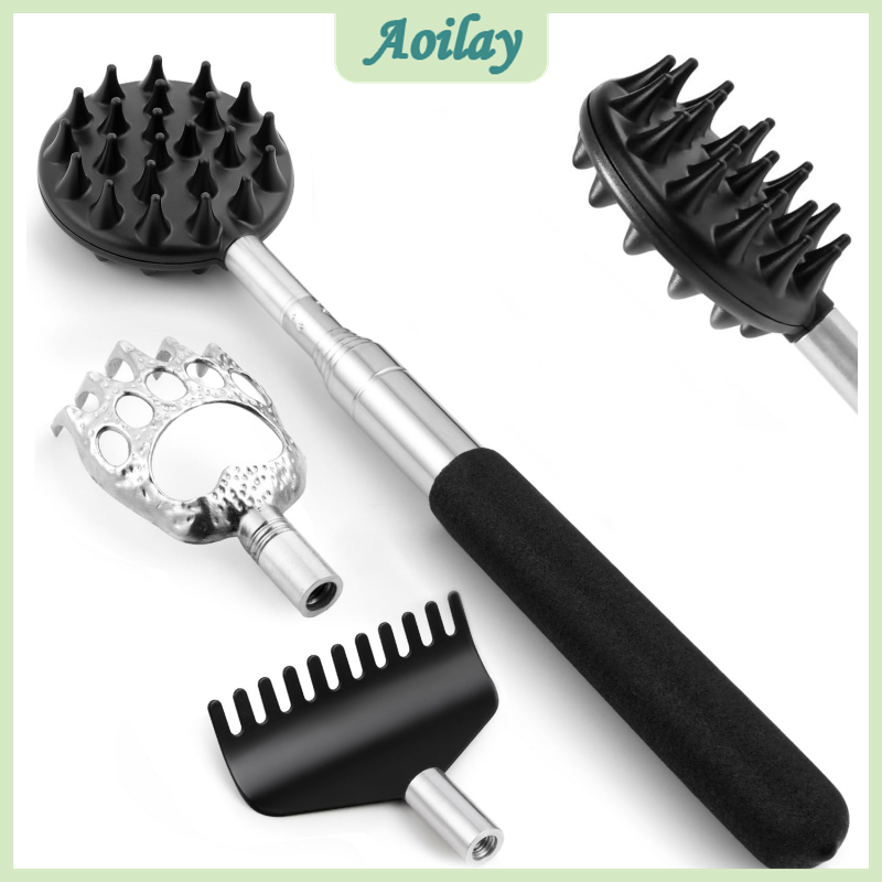 3in1 Telescoping Back Scratcher Extendable Back Claw Massager Back ...
