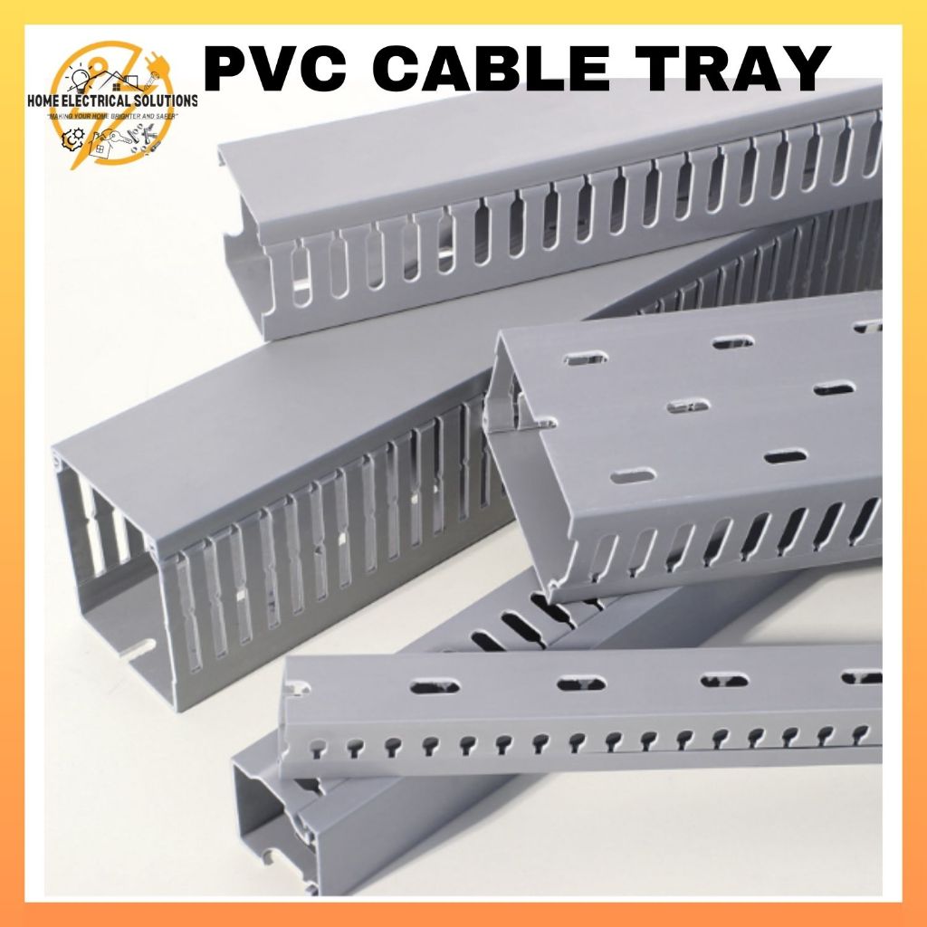 PVC Cable Tray Duct Slotted PVC cable trunking Wire Duct Cable Management | Shopee Philippines