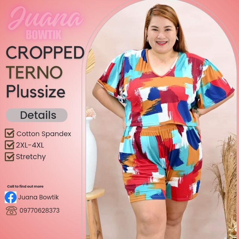 PLUSSIZE CROPPED TERNO (2XL-4XL) | Shopee Philippines