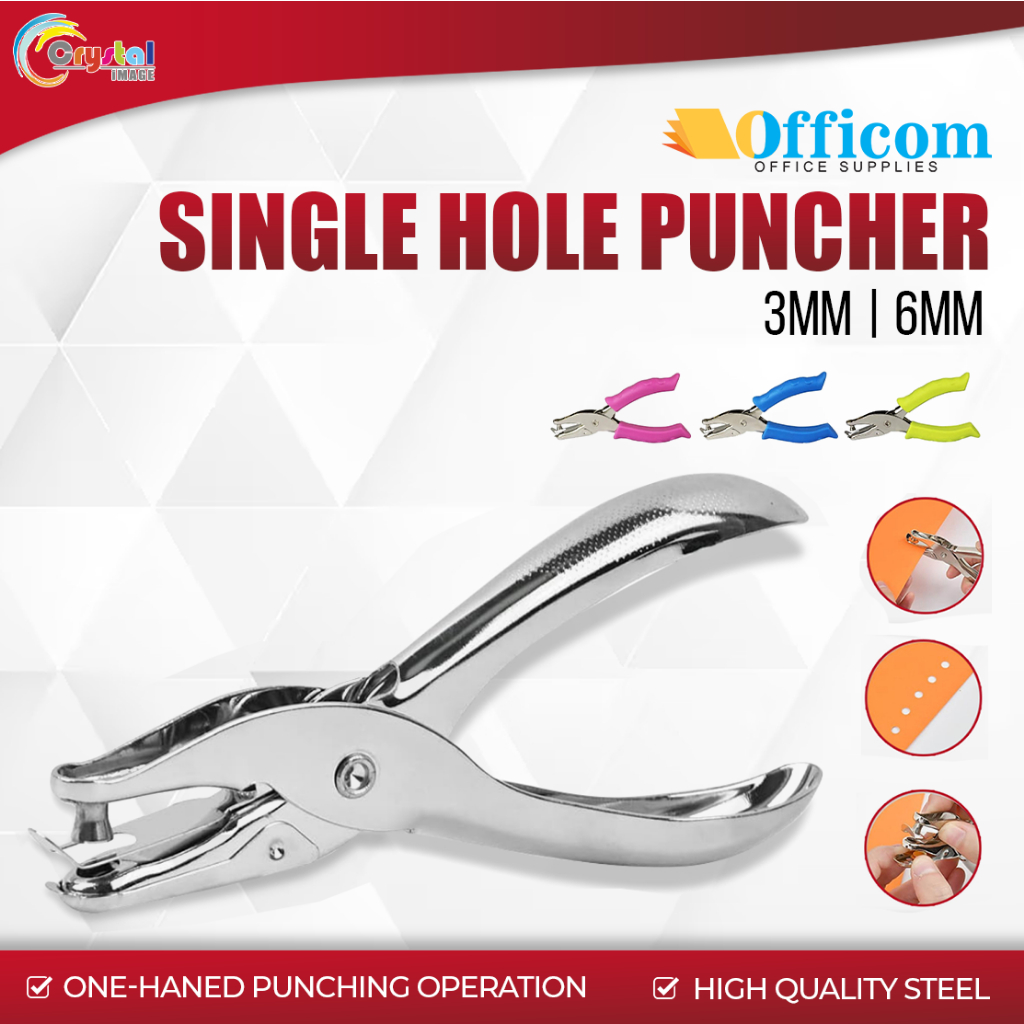 Officom Single Hole Puncher 3mm | 6mm One Hole Ticket Metal Puncher ...